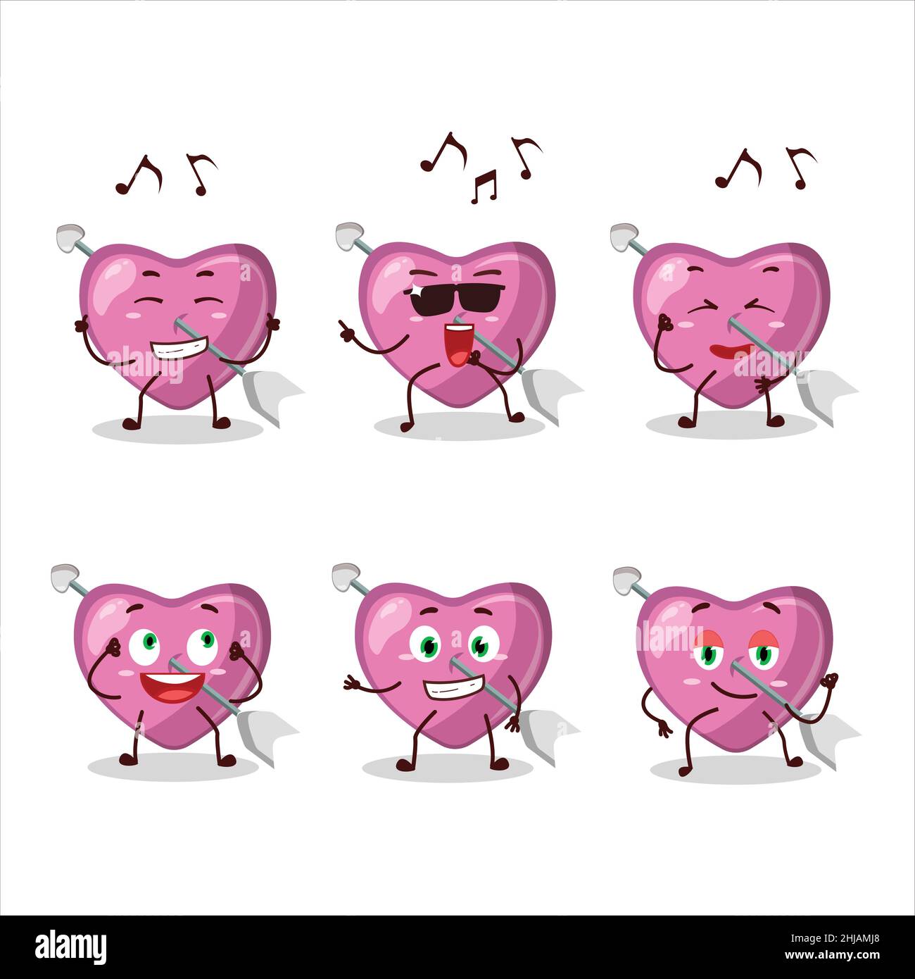 An image of pink cupid love arrow dancer cartoon character enjoying the ...