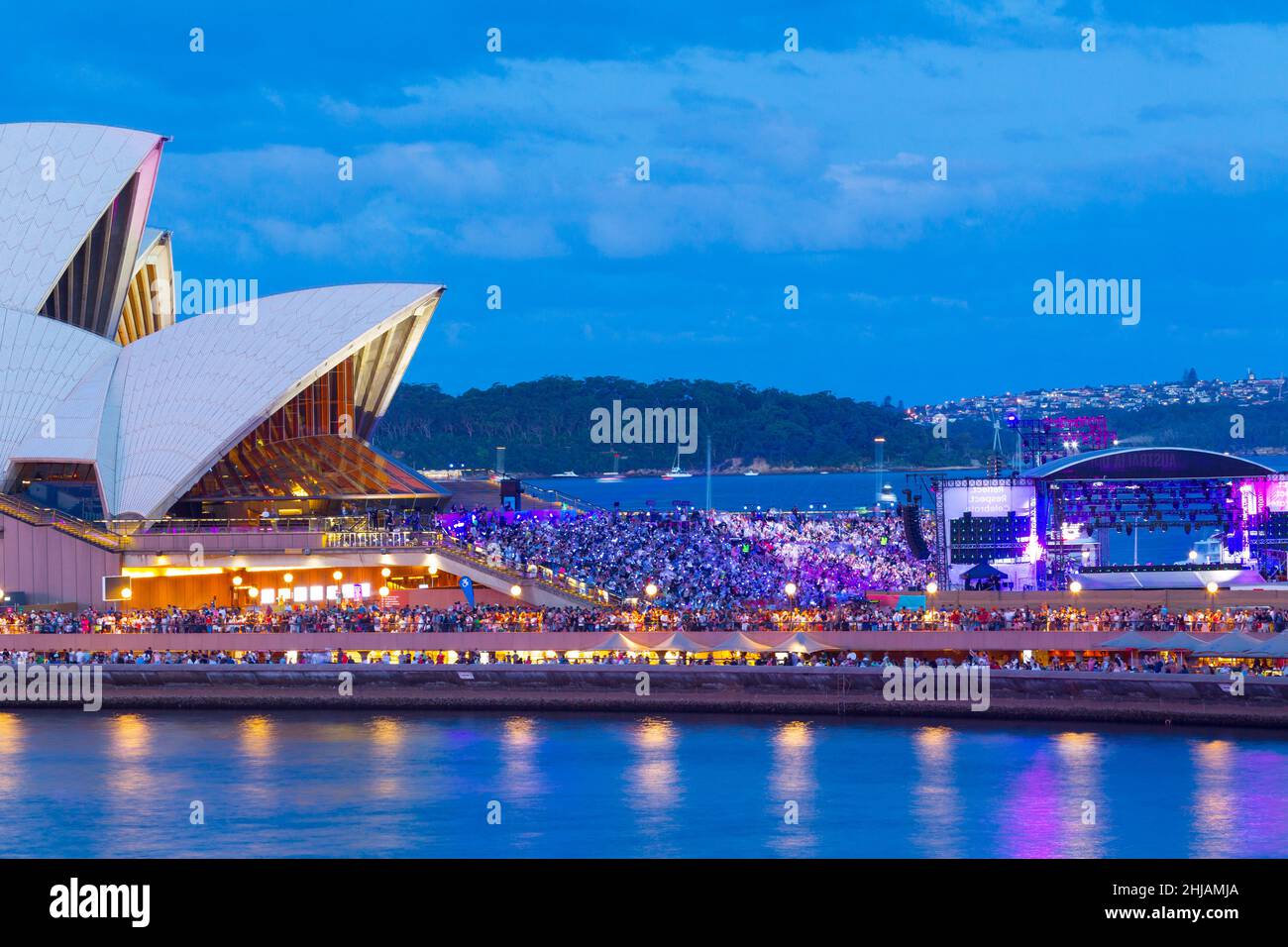 The crowded forecourt of Sydney Opera House during the Australia Day ...