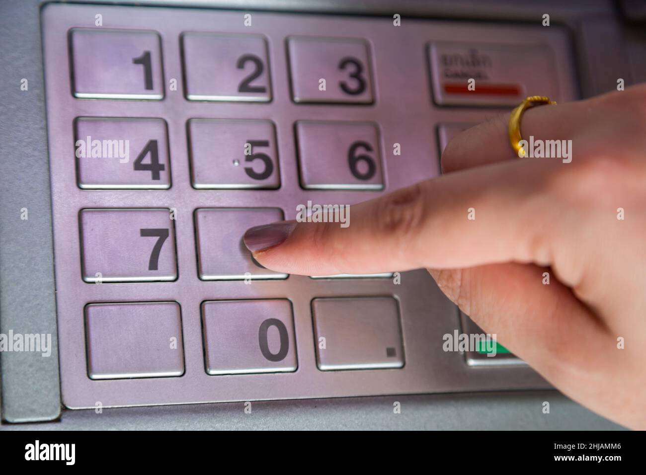Press ATM EPP password keyboard background Stock Photo - Alamy