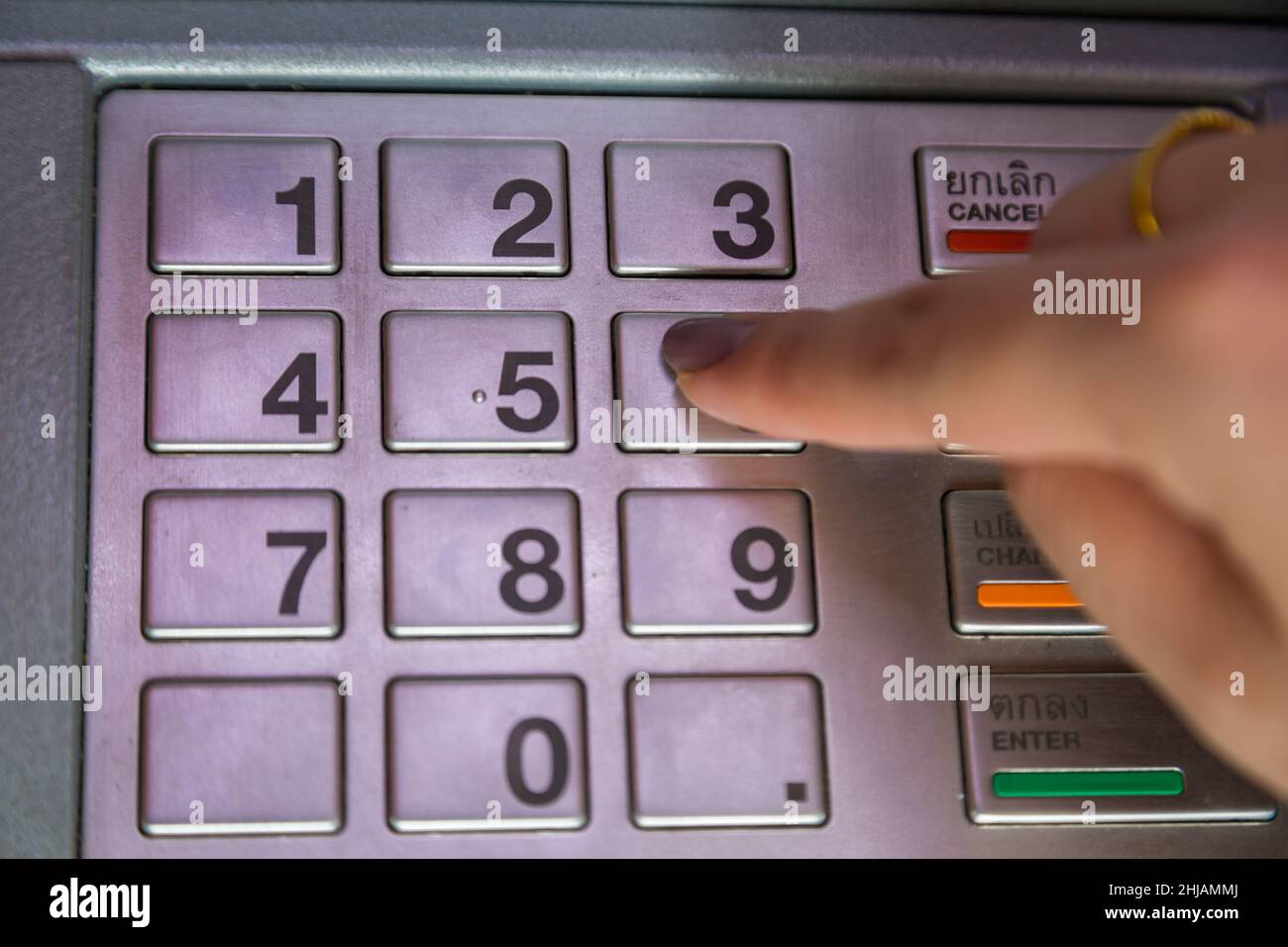 Press ATM EPP password keyboard background Stock Photo - Alamy