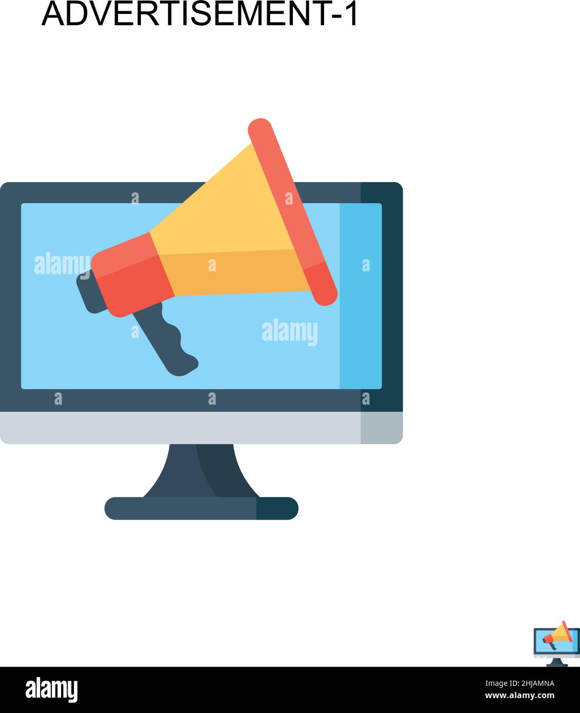 Advertisement-1 Simple vector icon. Illustration symbol design template ...