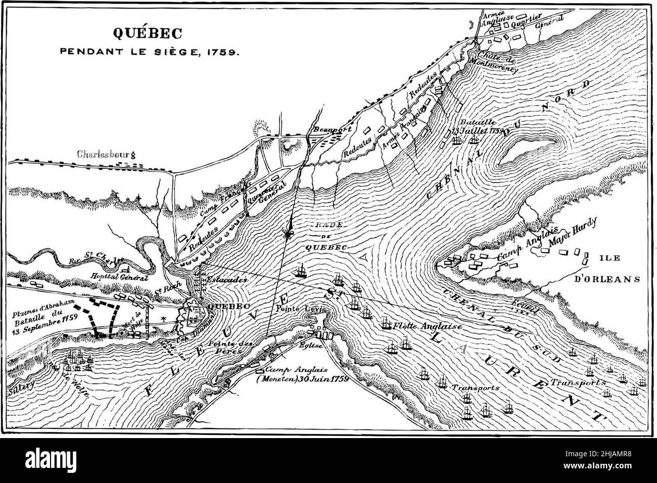 Siege of Quebec in 1759, engraving Stock Photo - Alamy