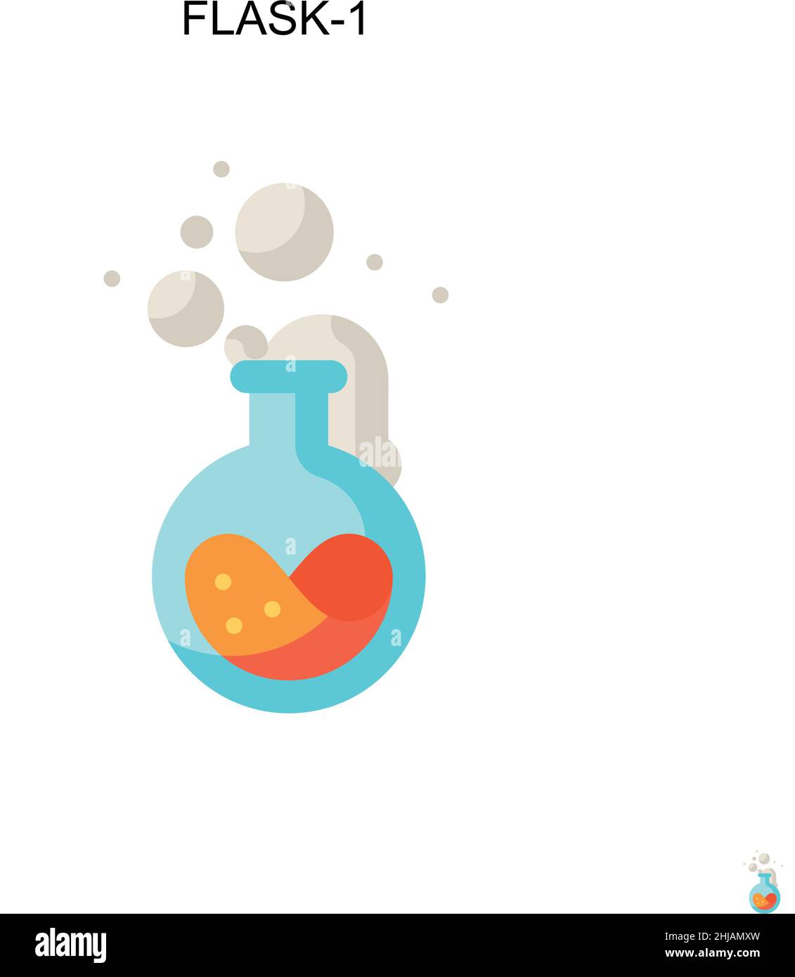 Flask-1 Simple vector icon. Illustration symbol design template for web ...