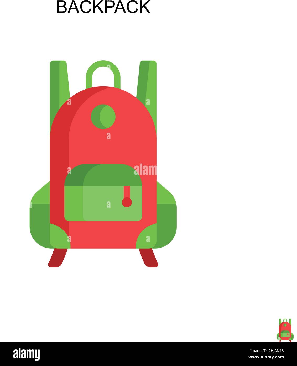 Backpack Simple vector icon. Illustration symbol design template for ...