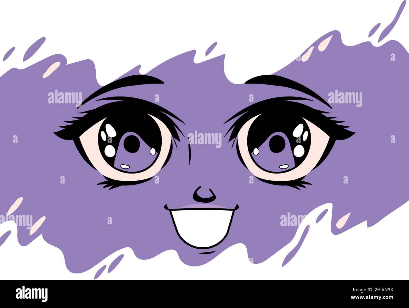 purple anime face Stock Vector Image & Art - Alamy