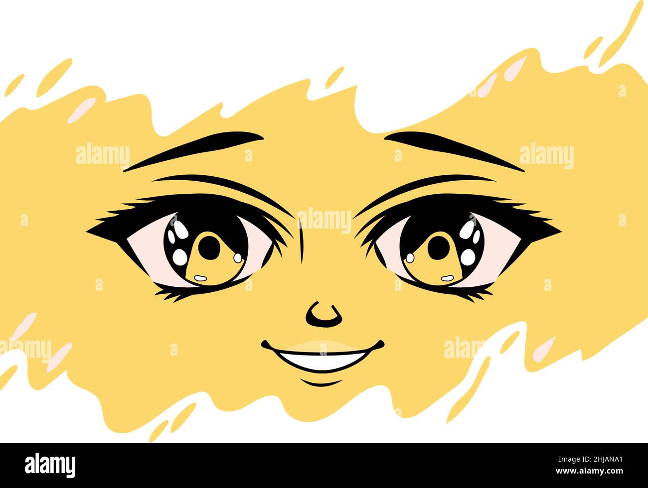 relieved anime face Stock Vector Image & Art - Alamy