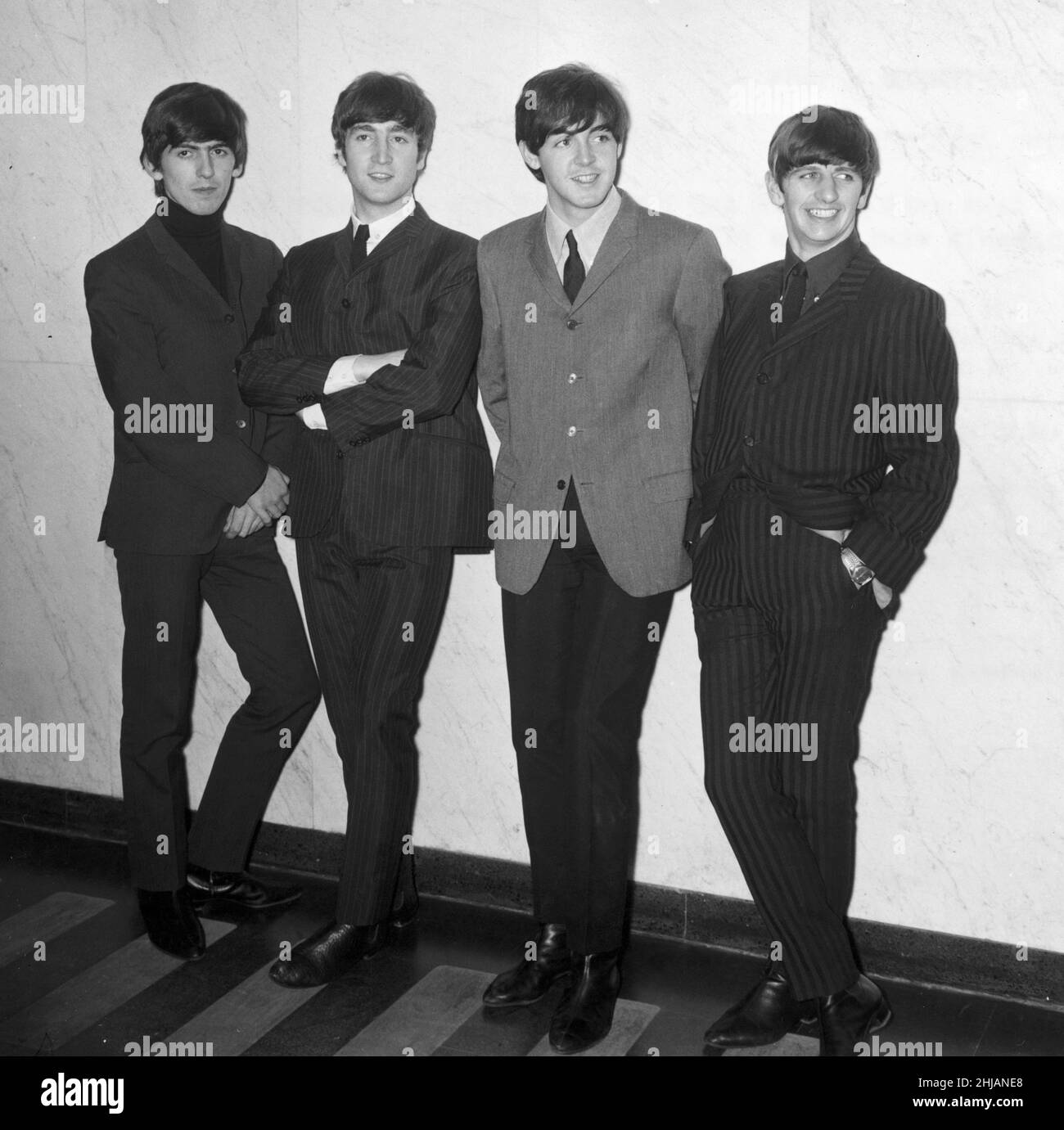 The Fab Four (left to right) George Harrison, John Lennon, Paul ...