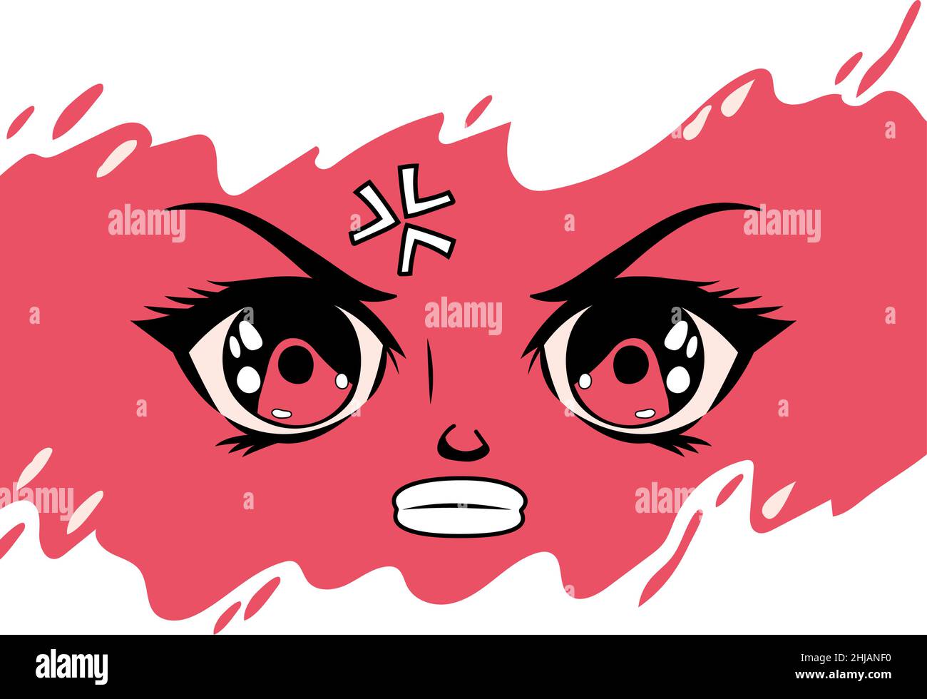 rage anime face Stock Vector Image & Art - Alamy