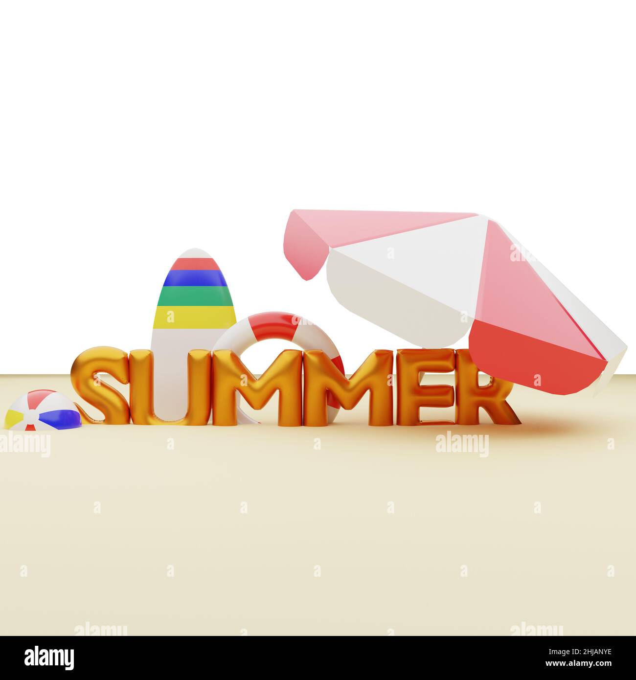 3d rendering summer concept isolated Stock Photo - Alamy