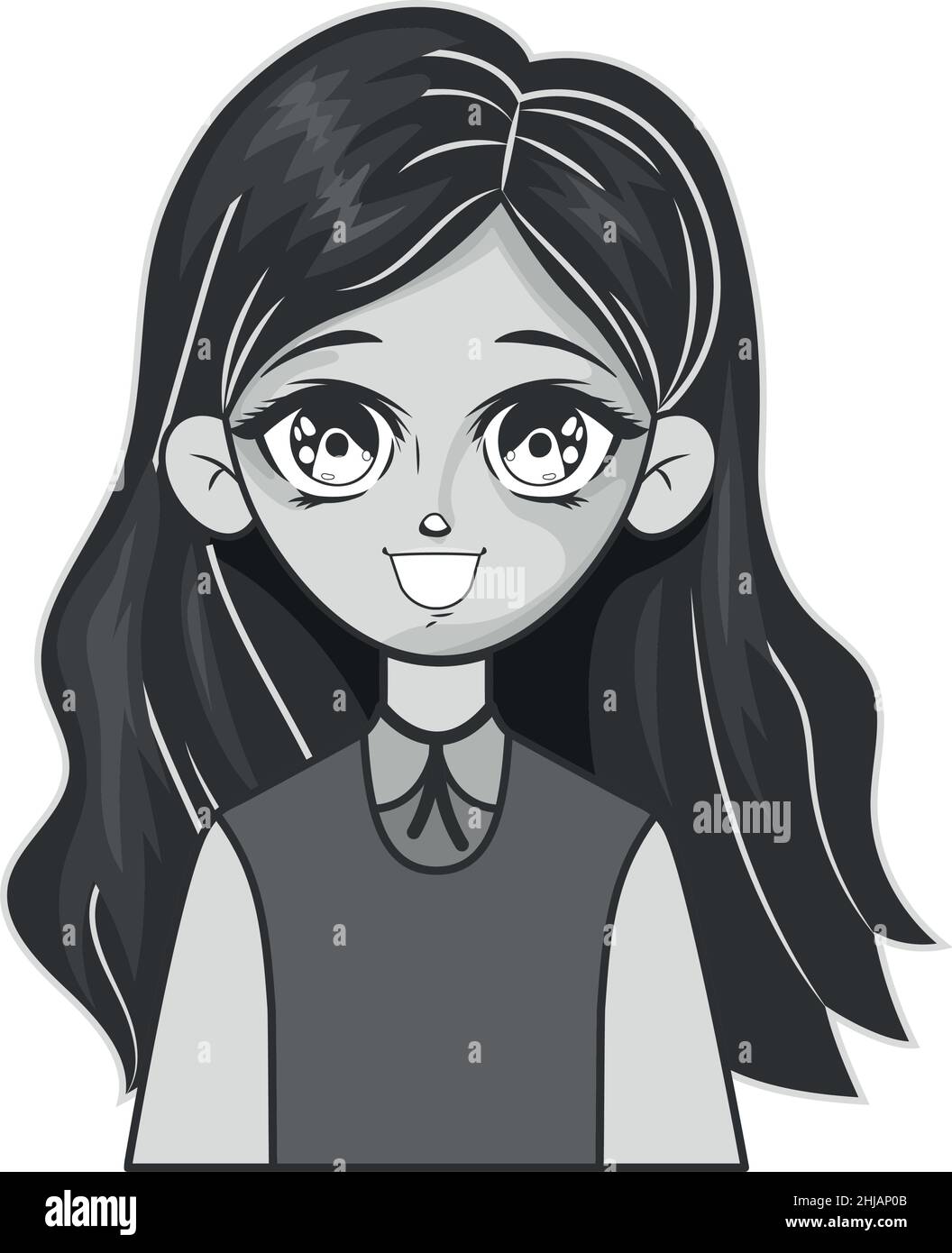Anime Girl Smiling Drawing