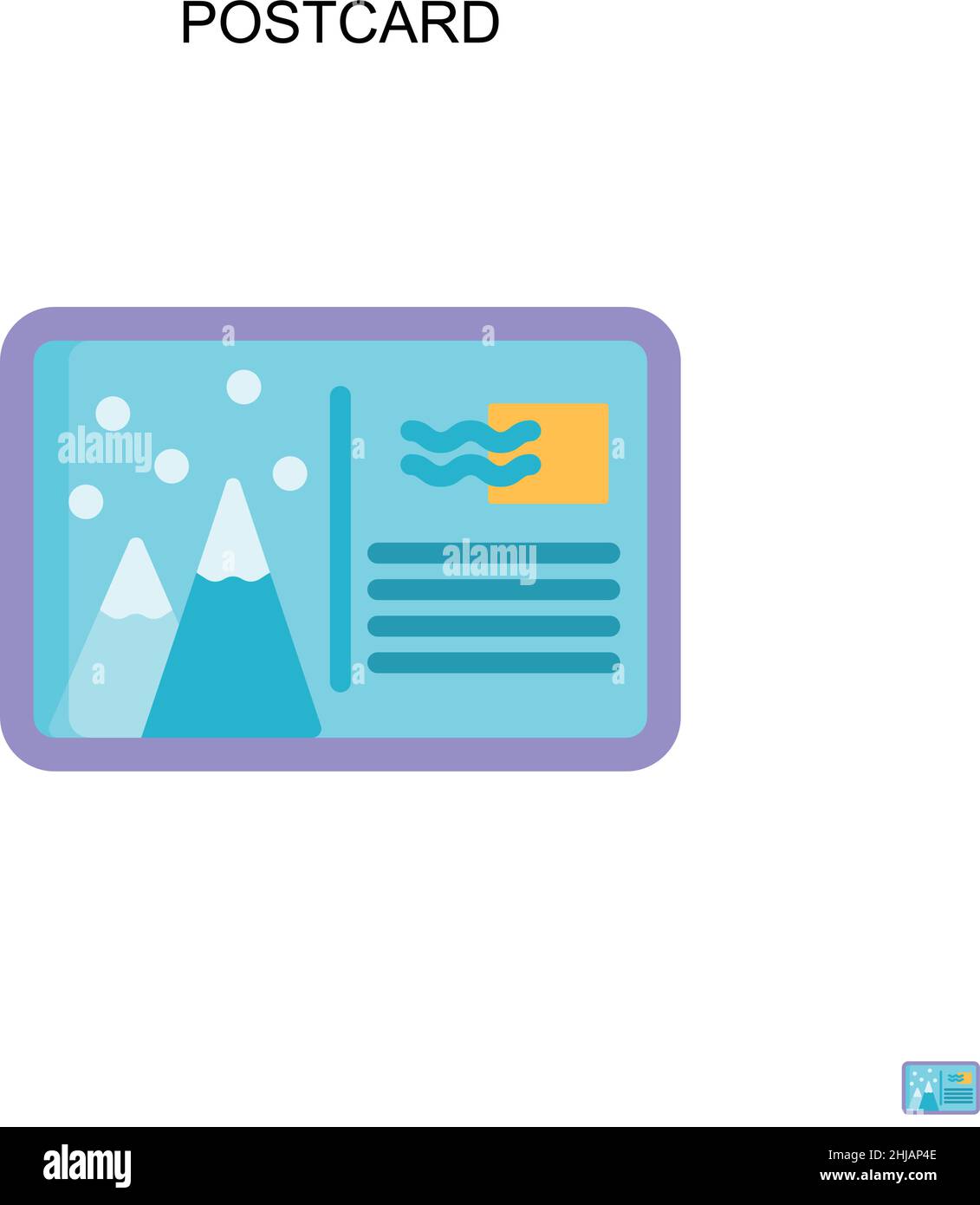 Postcard Simple vector icon. Illustration symbol design template for ...