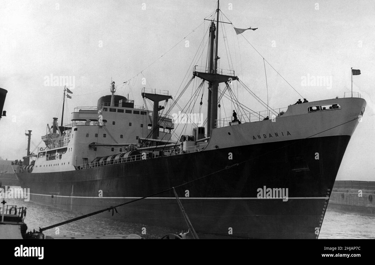 The Andania ship, Circa 1962 Stock Photo - Alamy