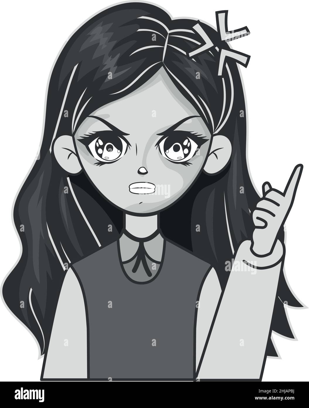 rage anime girl Stock Vector Image & Art - Alamy