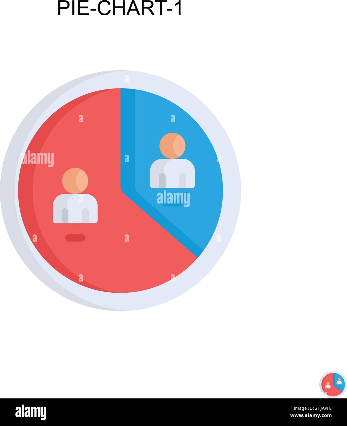 Pie-chart-1 Simple vector icon. Illustration symbol design template for web mobile UI element ...