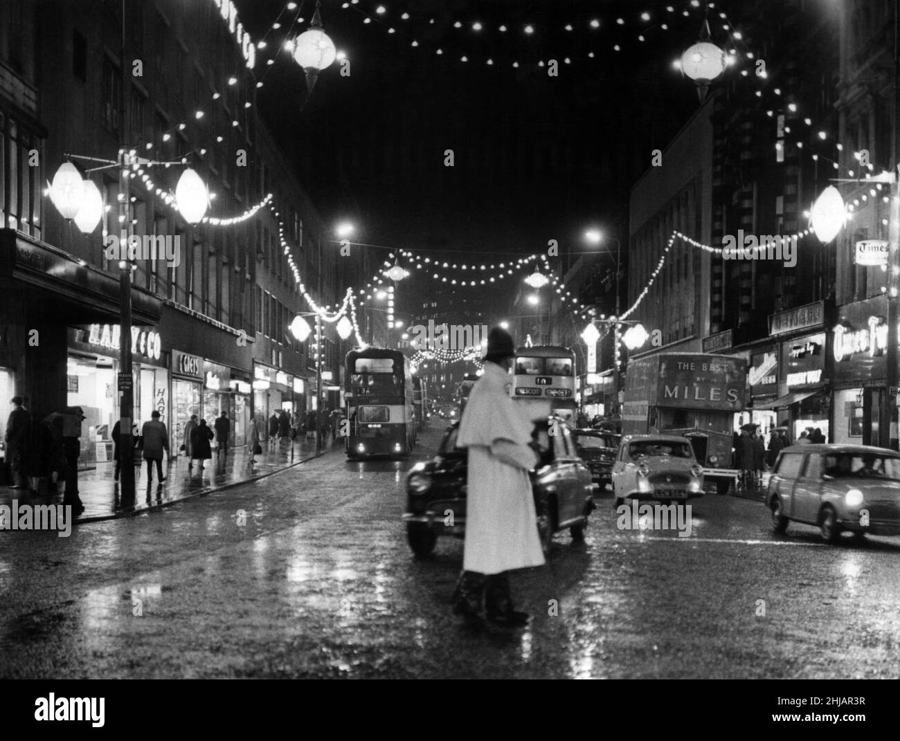 A view of the lights in Lord Street, looking towards Derby Square ...