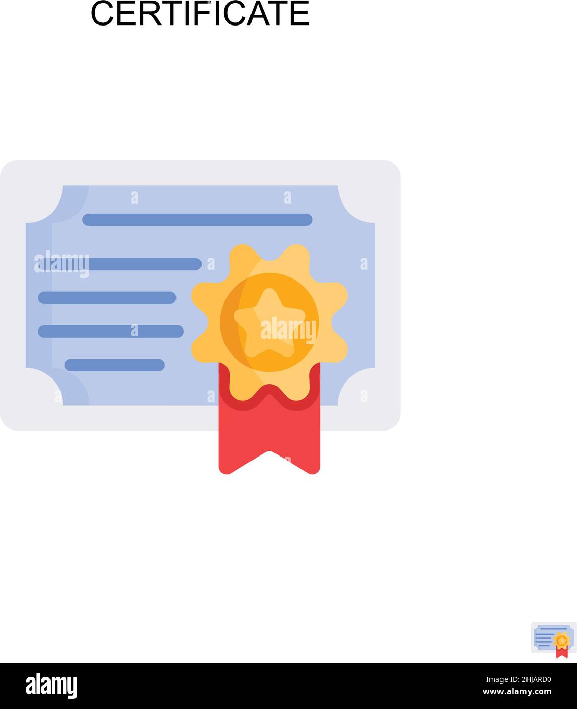 Certificate Simple vector icon. Illustration symbol design template for ...