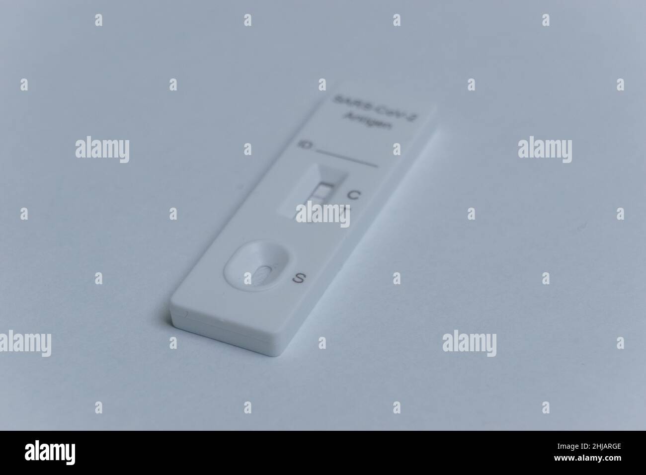 Negative Sars Covid 19 Corona Virus Antigen rapid test on white ...