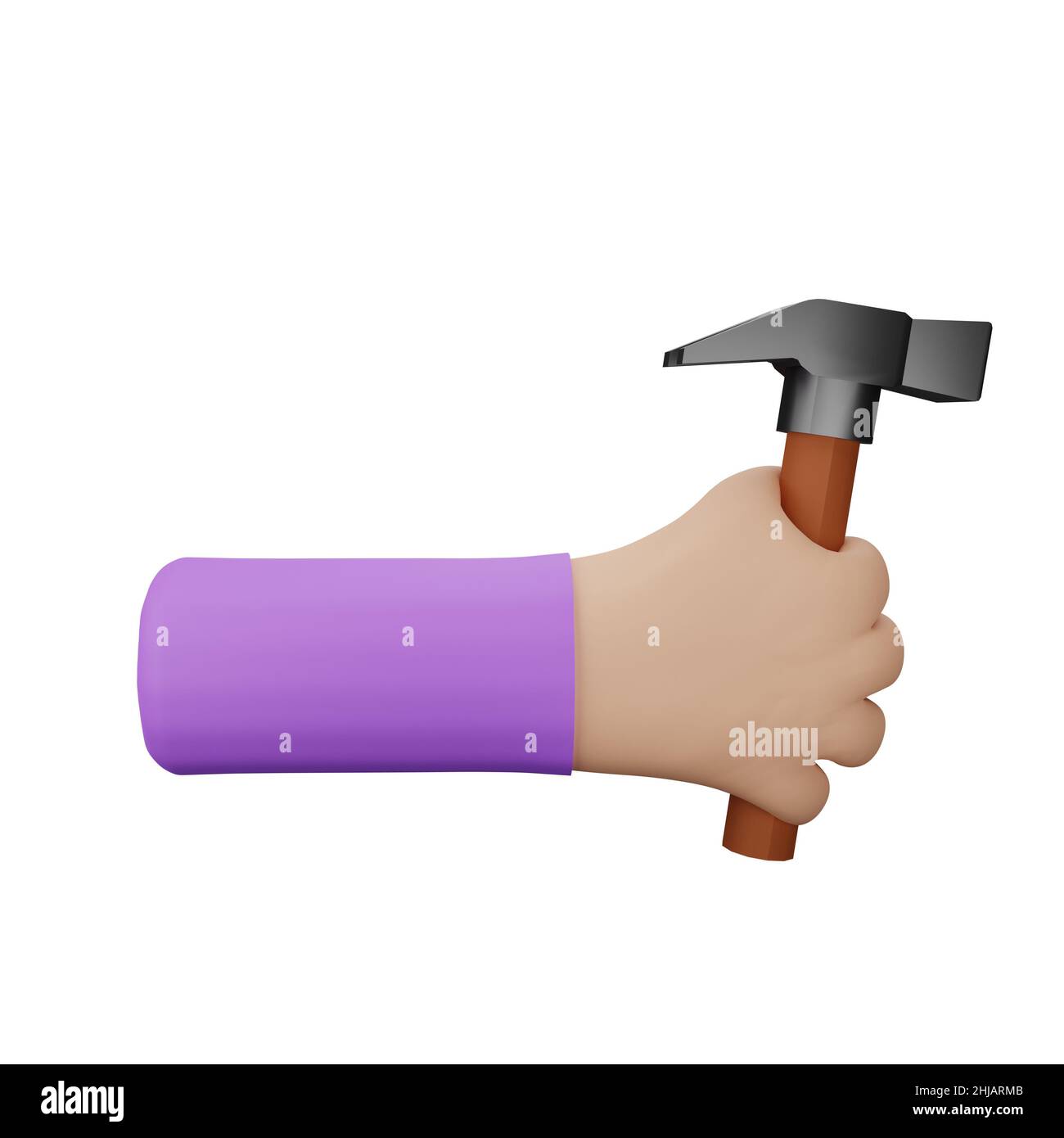 Cartoon hand with a hammer hi-res stock photography and images - Alamy