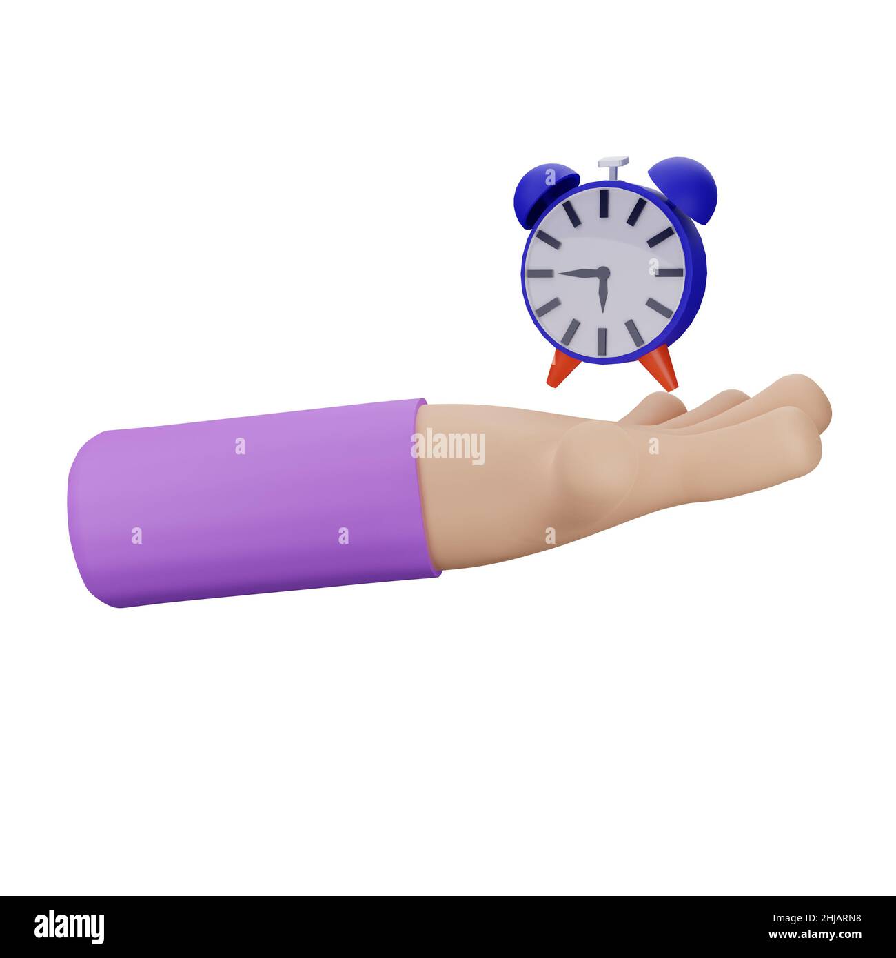 3d rendering of hands with clock concept Stock Photo - Alamy