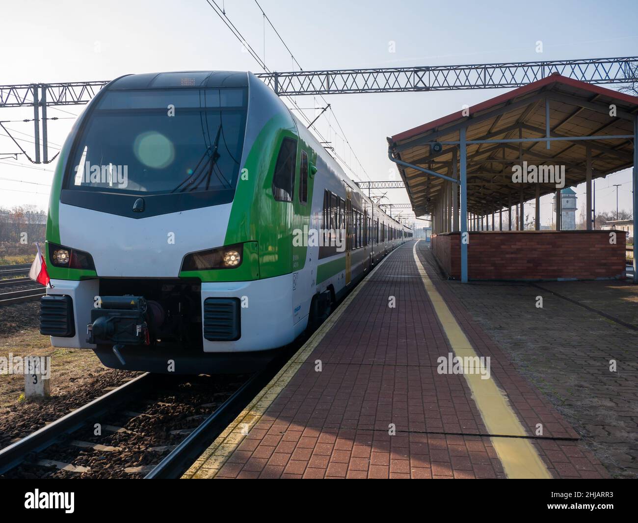 A new electric train at the station Stock Photo - Alamy