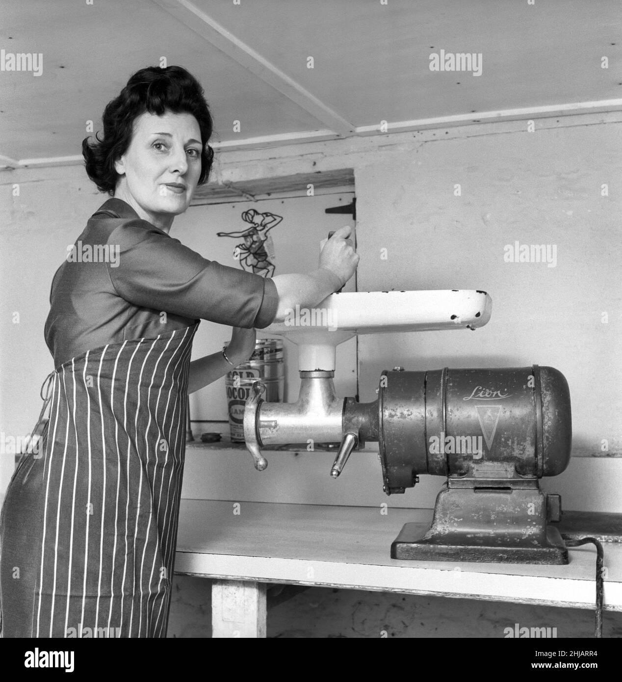 Woman butcher shop Black and White Stock Photos & Images - Alamy