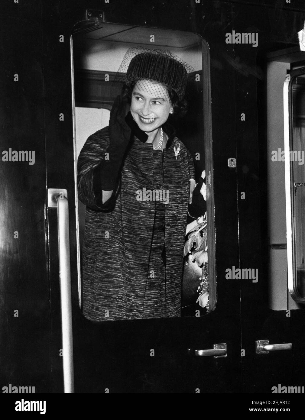 Queen Elizabeth II arrives at Newport Station ahead of opening Spencer ...