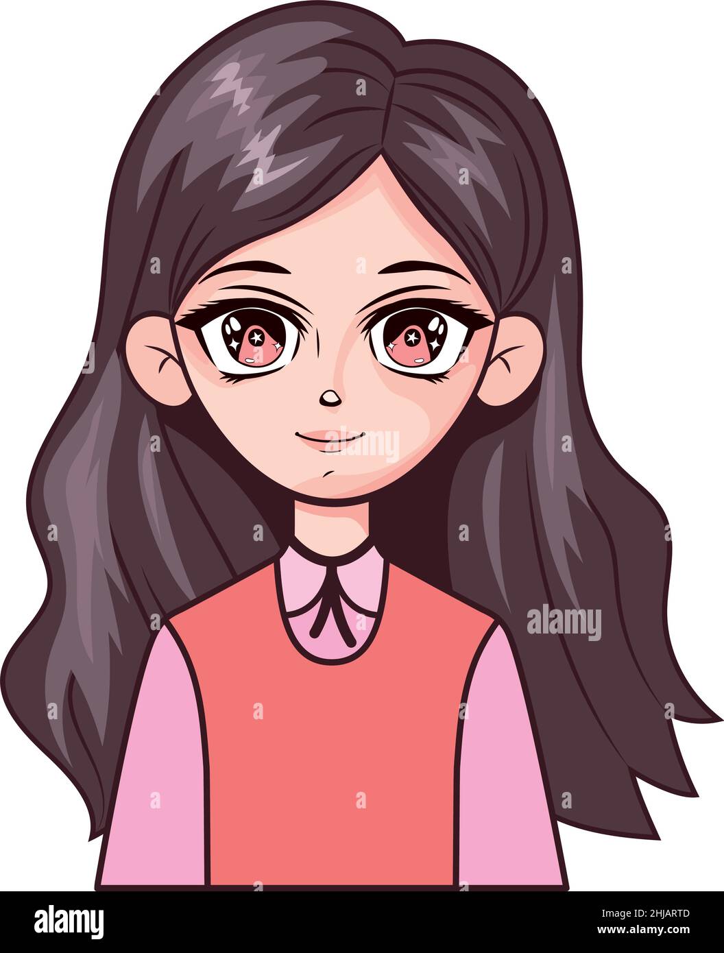 happy anime girl illustration Stock Vector Image & Art - Alamy