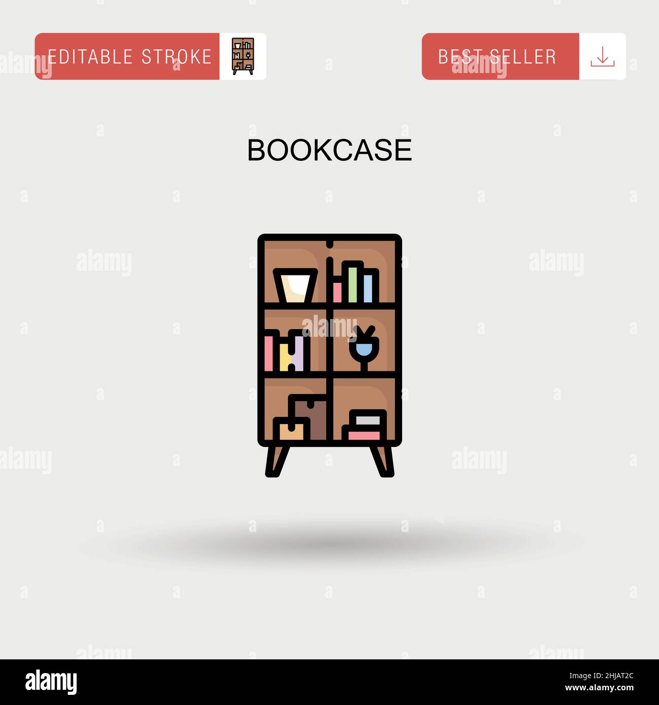 Home study bookcase Stock Vector Images - Alamy