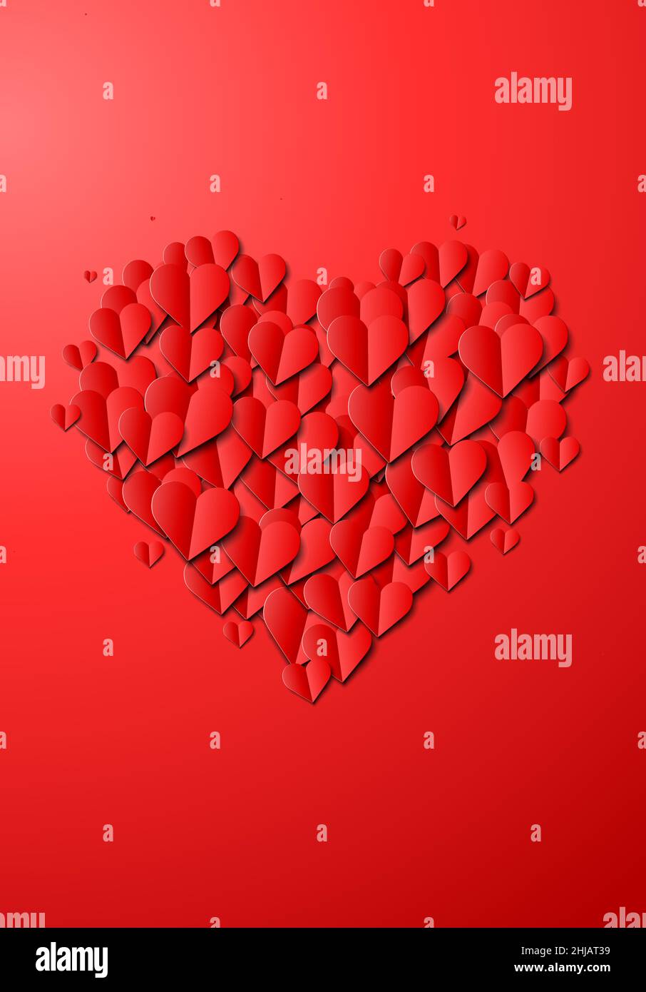 Paper hearts background for Valentine's Day greeting card design Stock ...