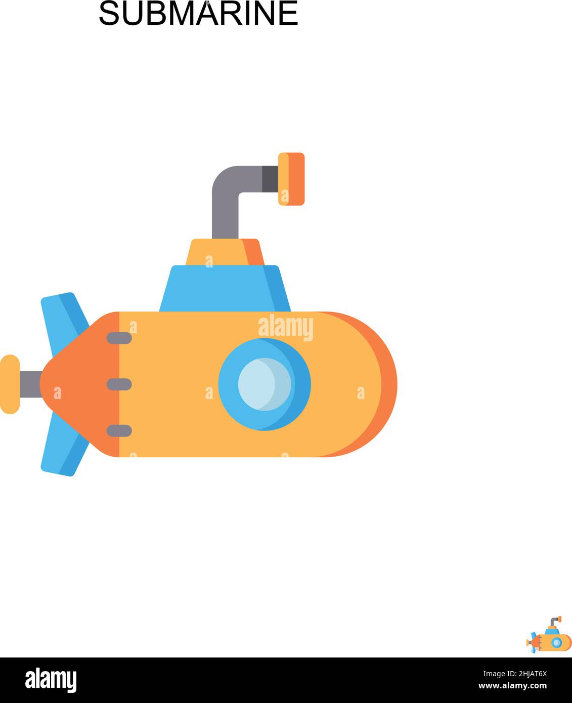 Submarine Simple vector icon. Illustration symbol design template for ...