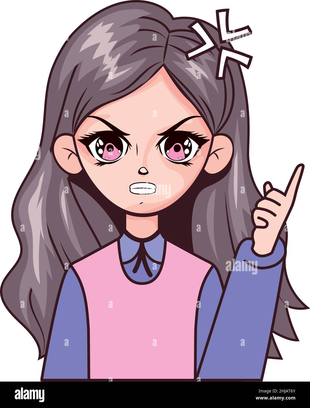 rage anime girl illustration Stock Vector Image & Art - Alamy