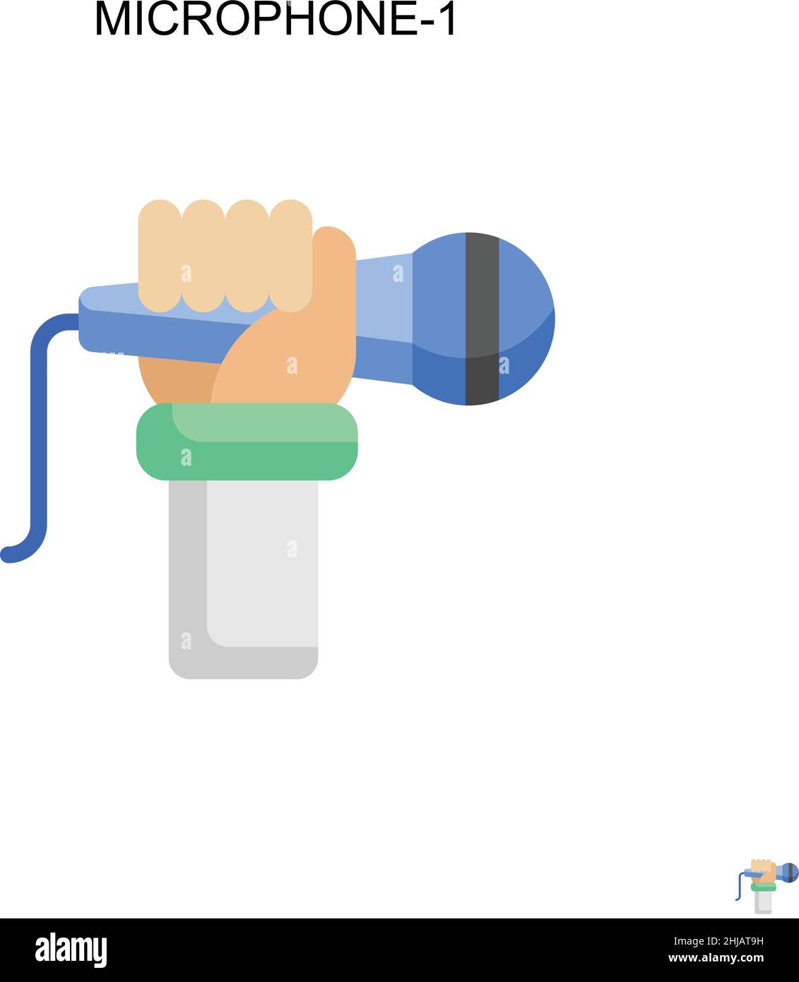 Microphone-1 Simple vector icon. Illustration symbol design template ...