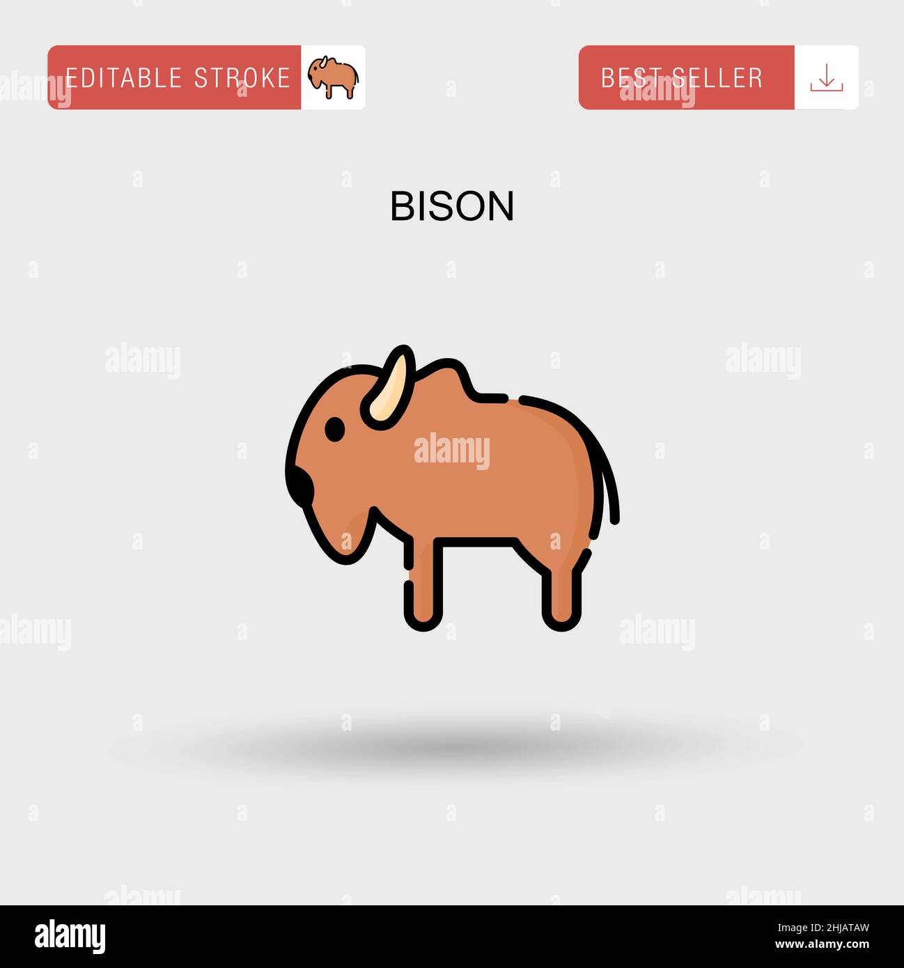 European bison and cattle Stock Vector Images - Alamy