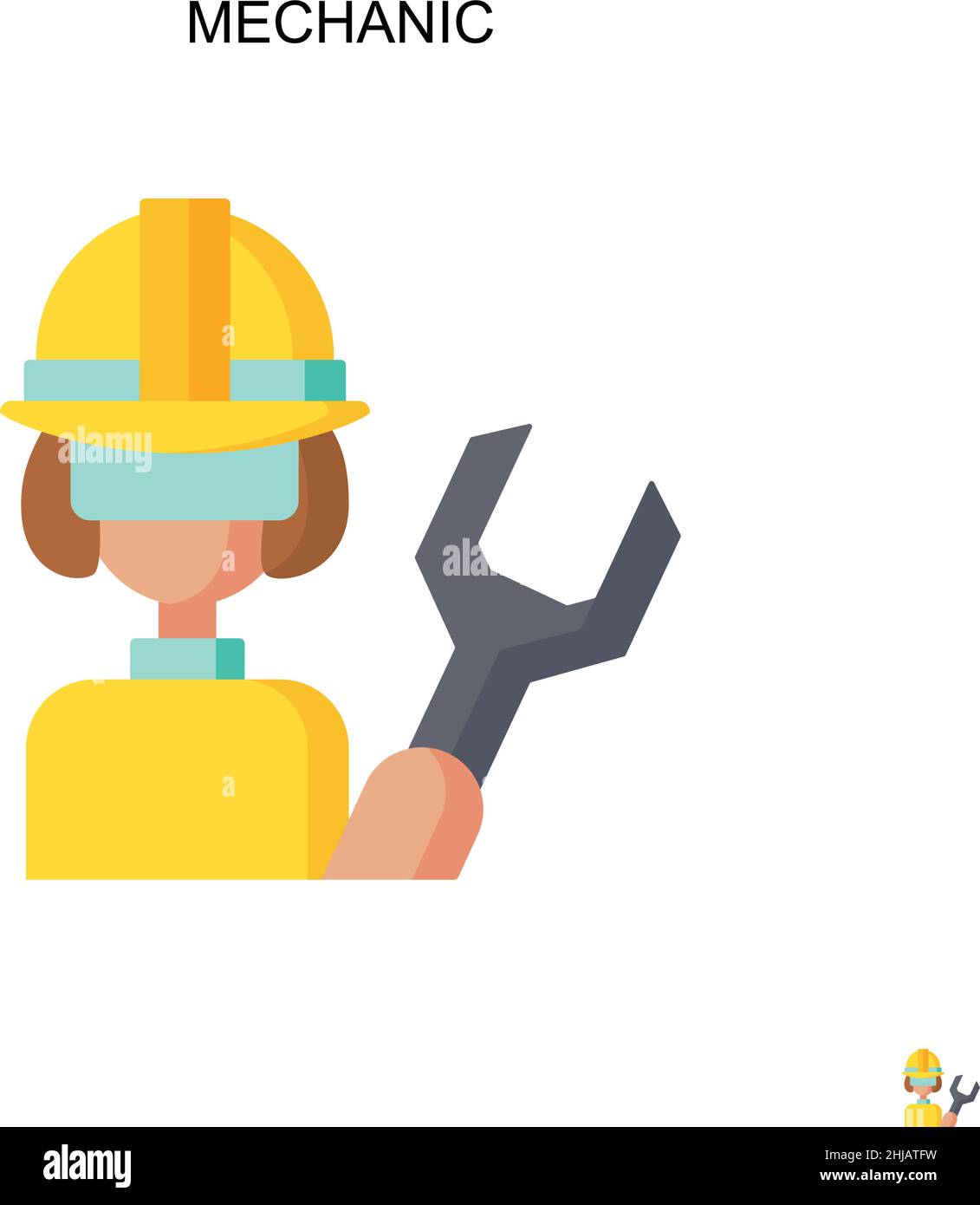 Mechanic Simple vector icon. Illustration symbol design template for ...