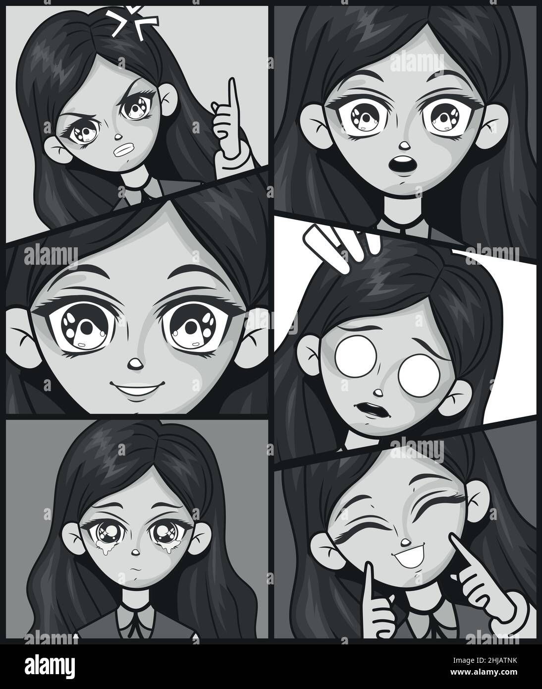 anime reactions faces Stock Vector Image & Art - Alamy