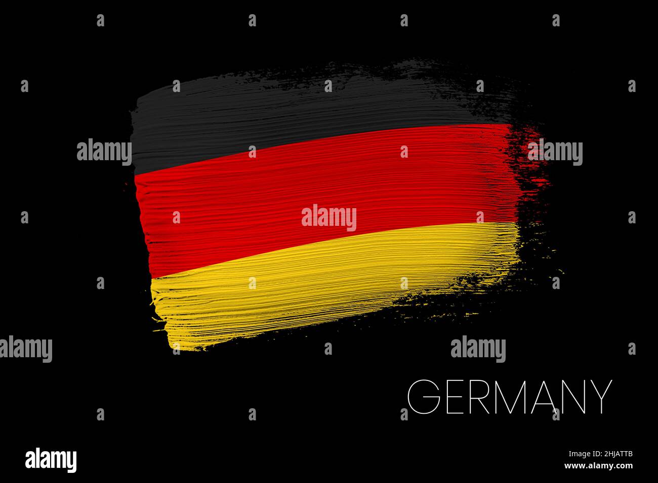 Grunge brush stroke with Germany national flag. Watercolor painting ...