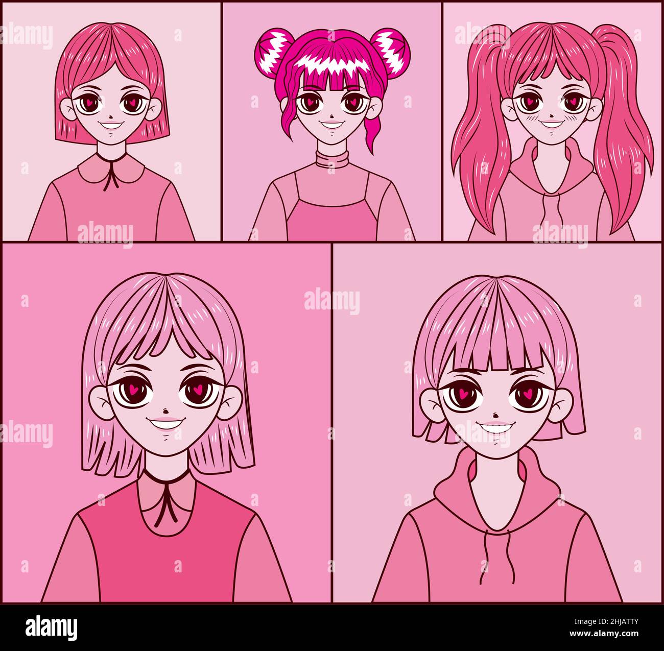 five manga frames Stock Vector Image & Art - Alamy