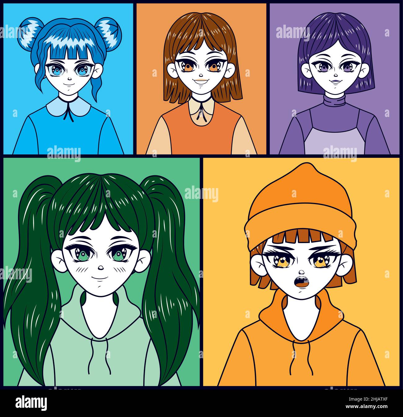 five anime frames Stock Vector Image & Art - Alamy