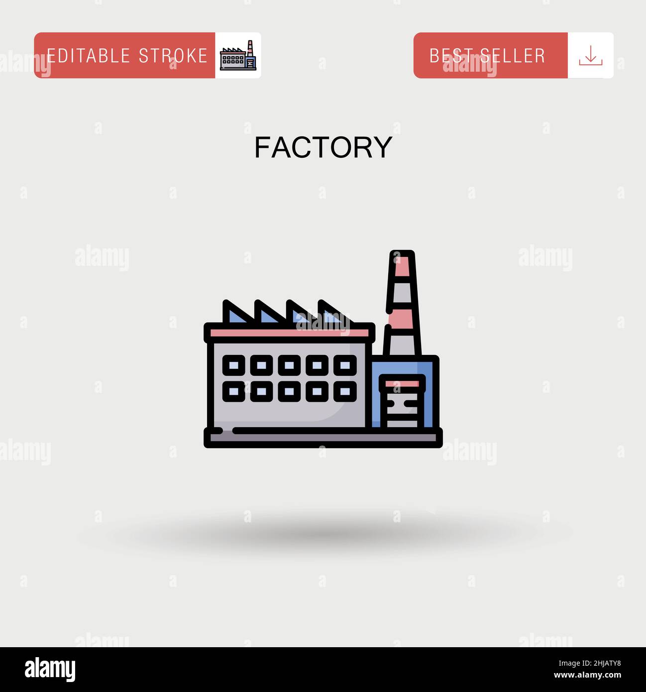 Manufacturing factory building icon flat hi-res stock photography and ...