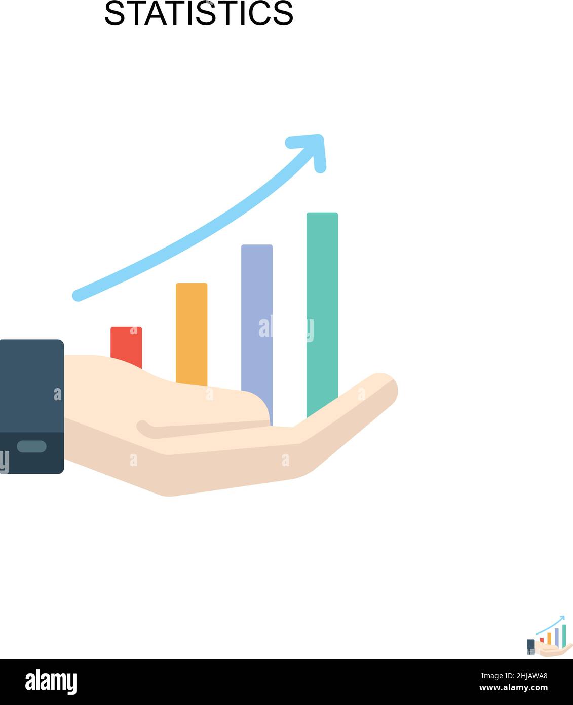 Statistics Simple vector icon. Illustration symbol design template for ...