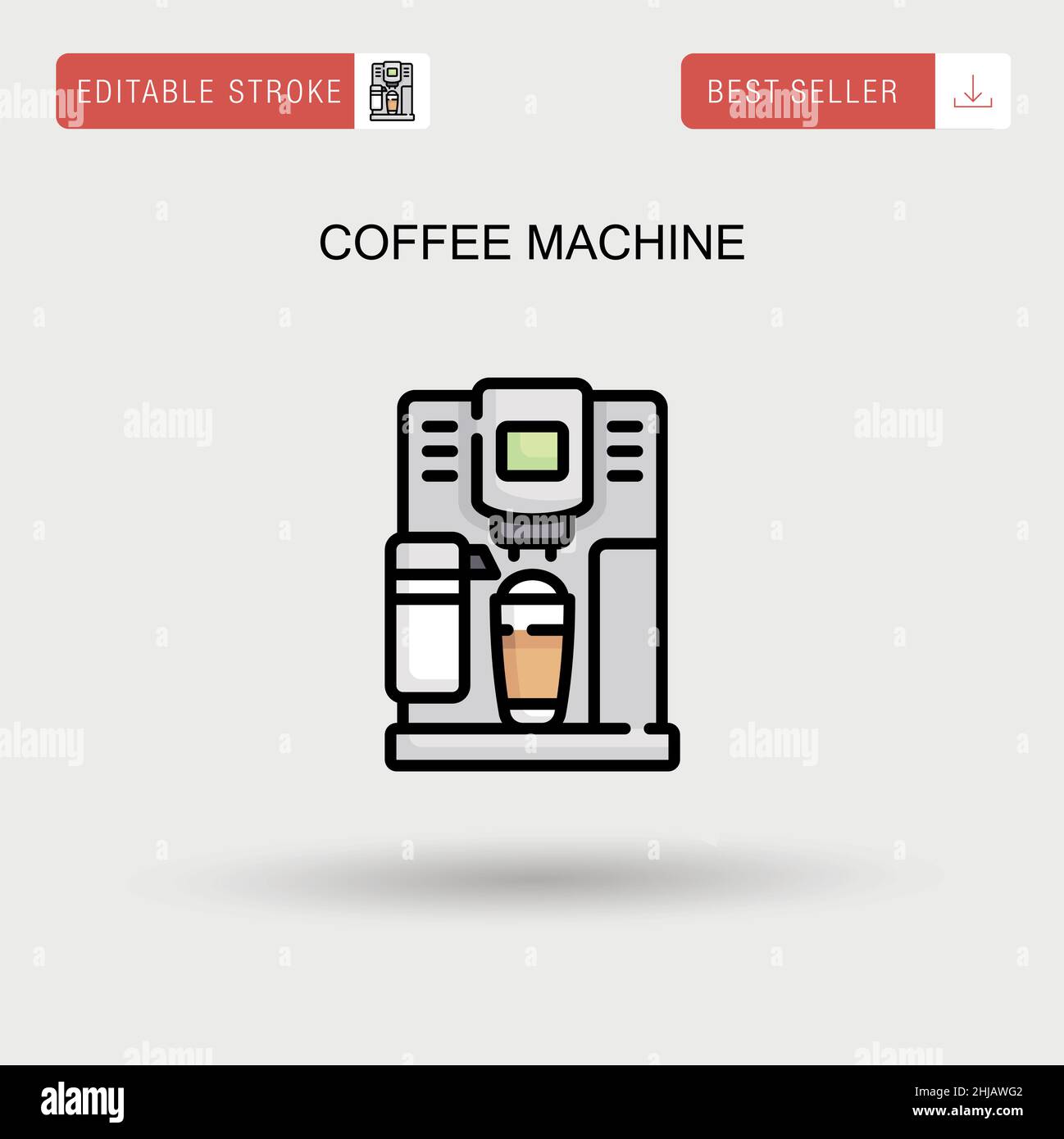 Professional coffee machine making espresso Stock Vector Images - Alamy