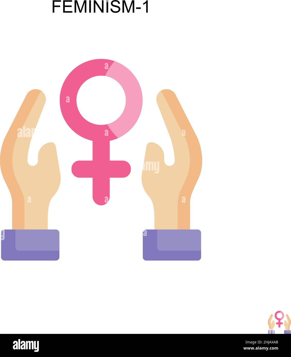 Feminism-1 Simple vector icon. Illustration symbol design template for ...