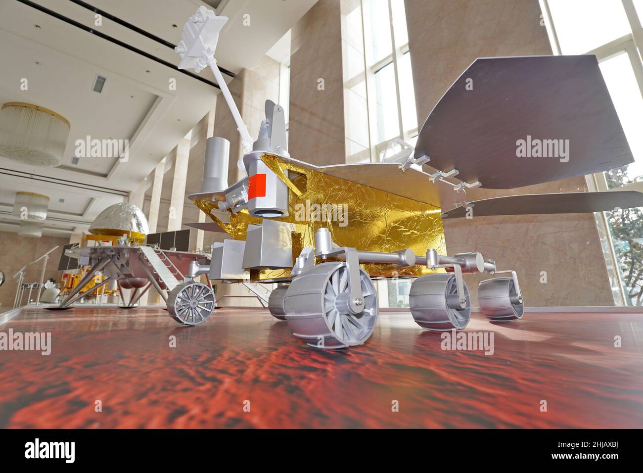 YANTAI, CHINA - JANUARY 24, 2022 - A model of the Zhurong rover is seen ...