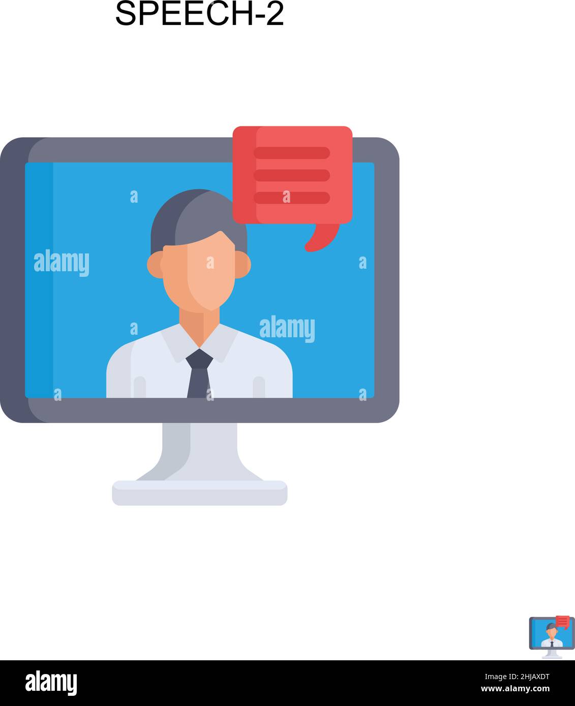 Speech-2 Simple vector icon. Illustration symbol design template for ...