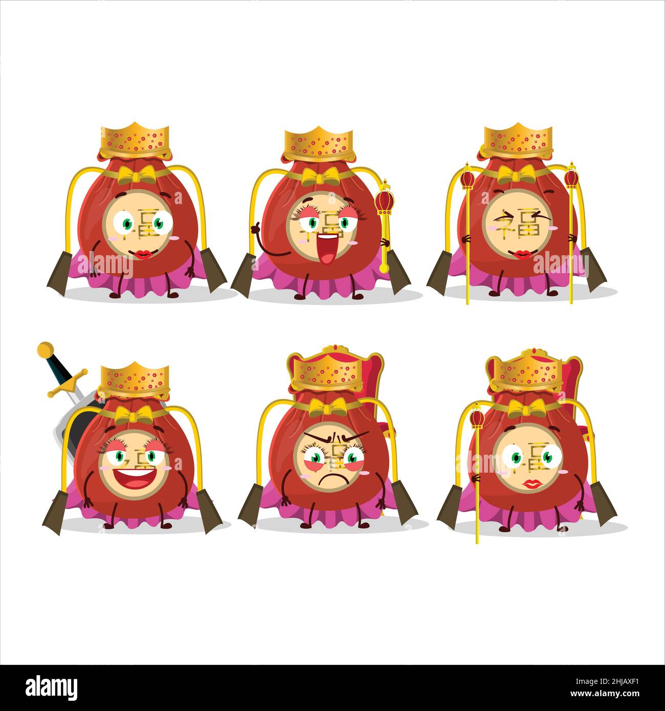 Queen and her magic clothes cartoon of red bag chinese wearing tiara ...