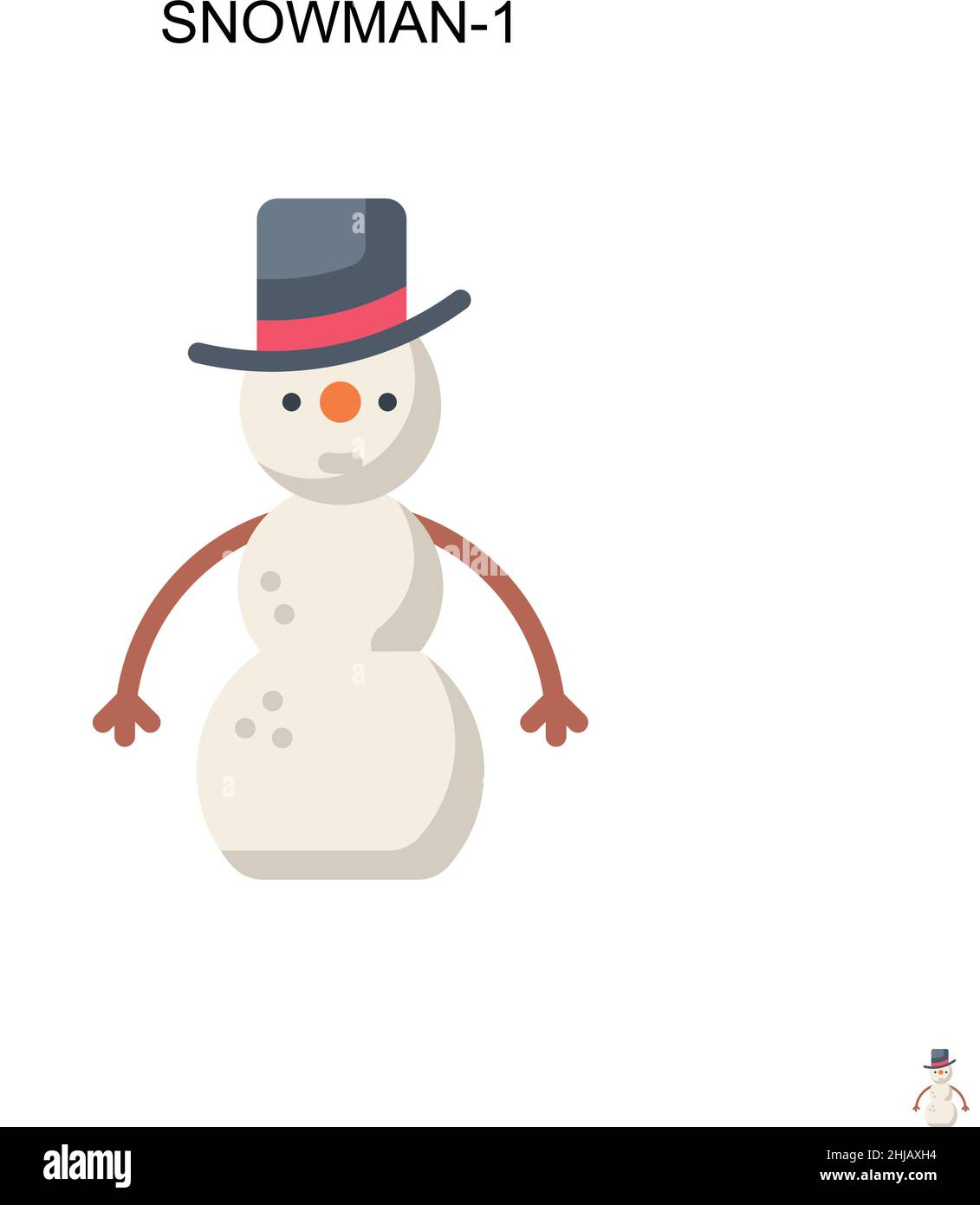 Snowman-1 Simple vector icon. Illustration symbol design template for ...