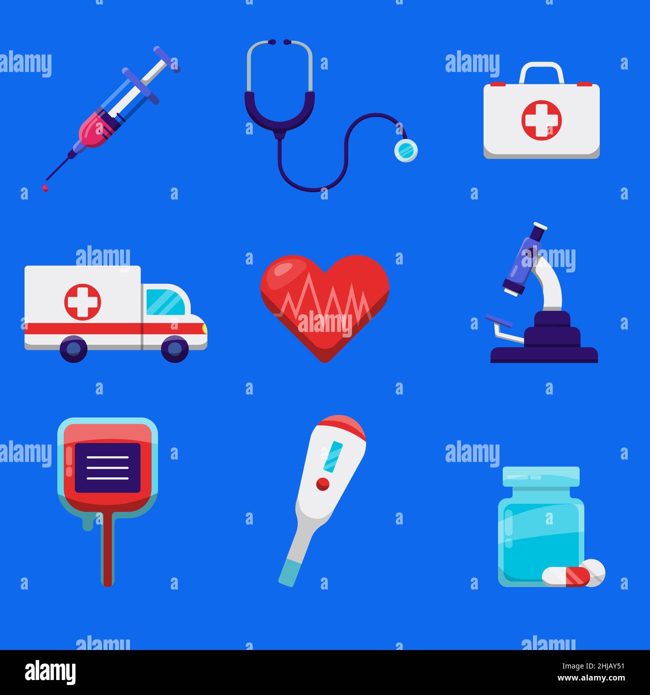 a set of vector illustrations of medical icons with assorted tools ...