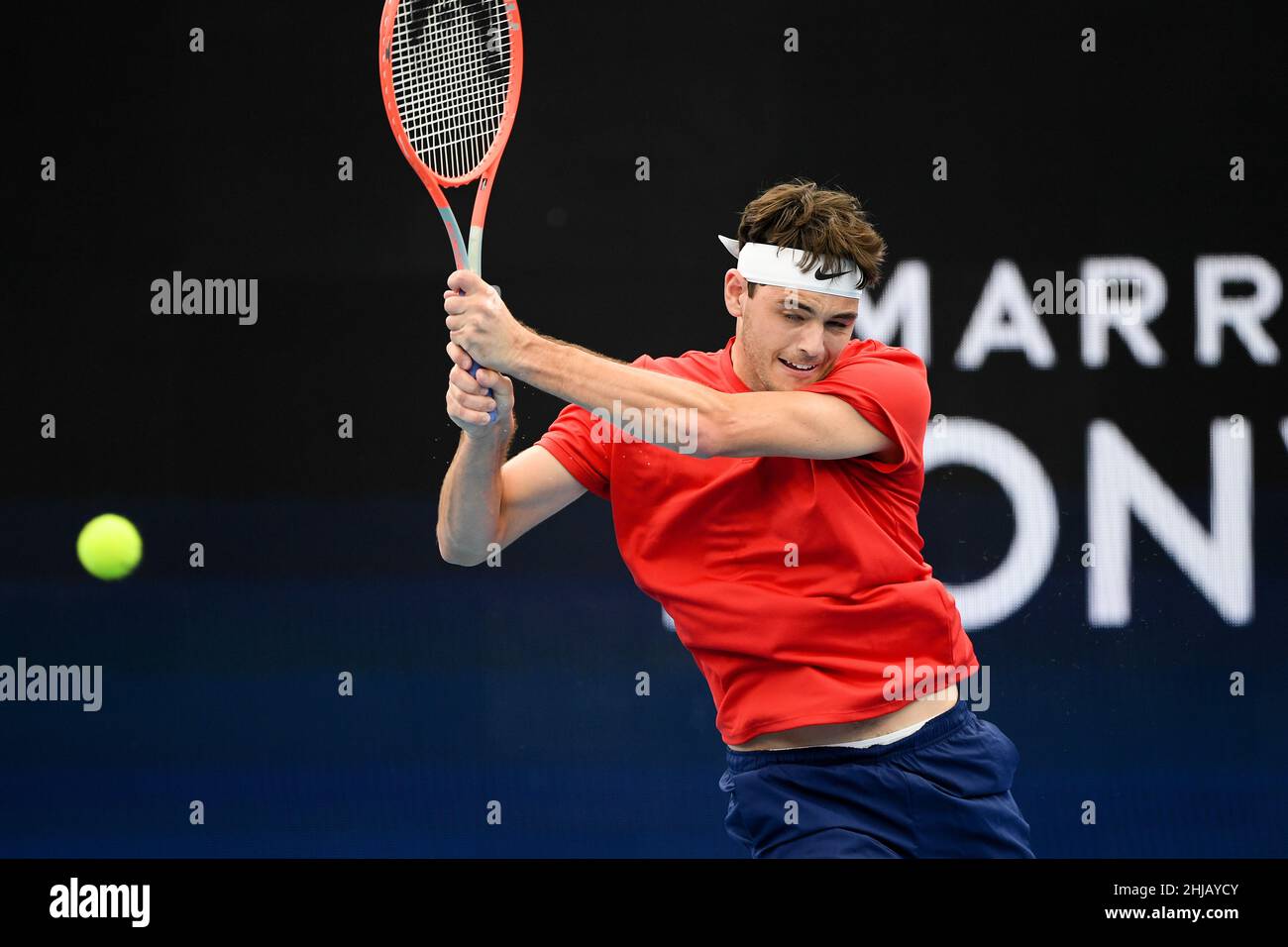Sydney, Australia, 4 January, 2022. Taylor Fritz of USA plays a ...