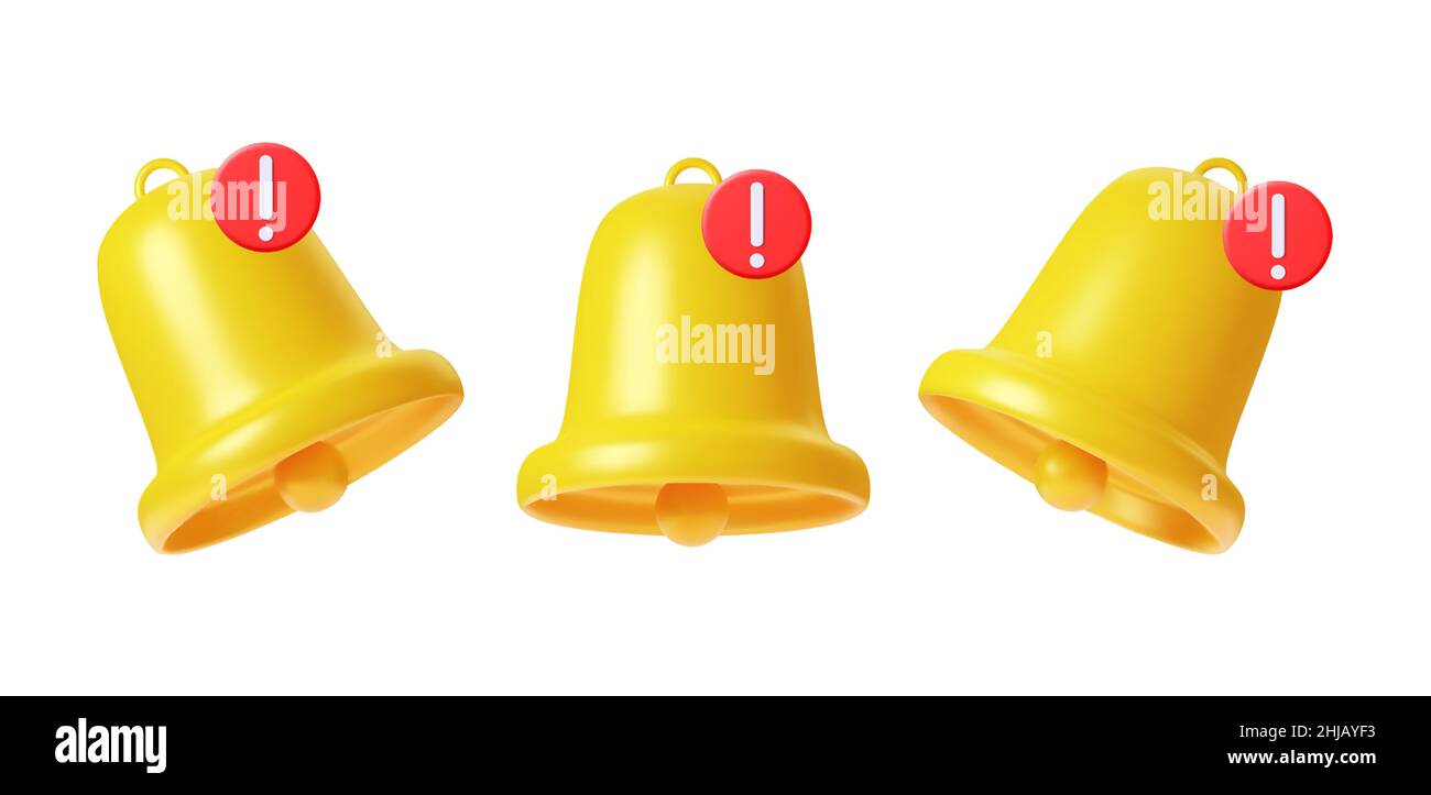 3d notification bell icon Stock Vector Image & Art - Alamy