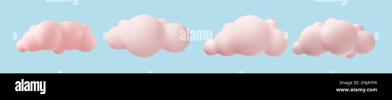 3d realistic simple clouds Stock Vector Image & Art - Alamy